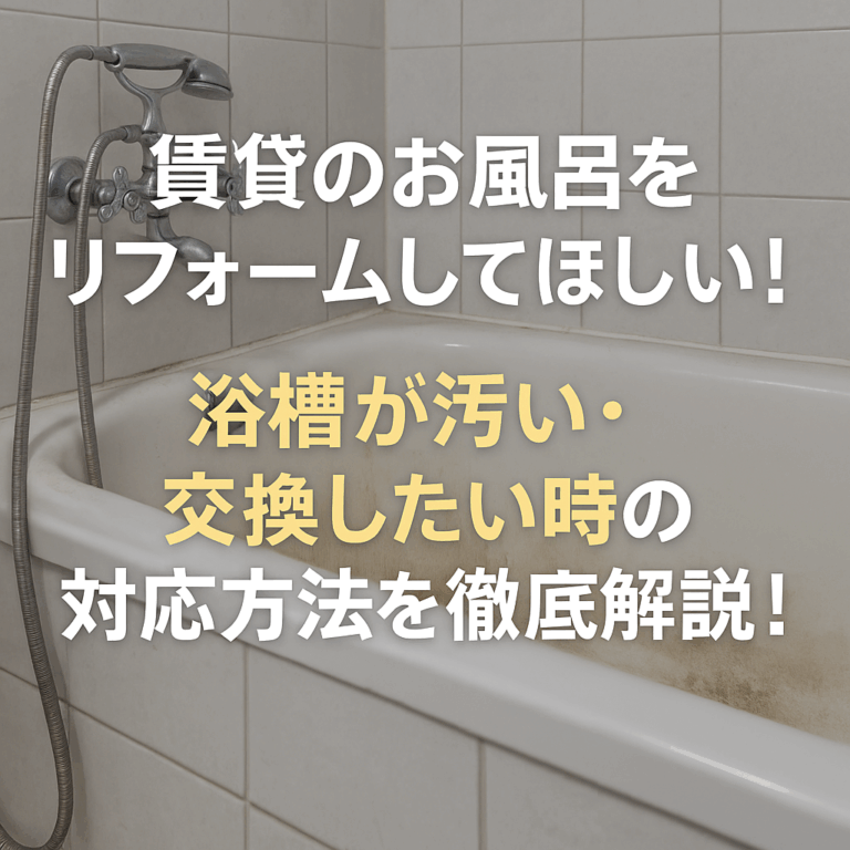 賃貸のお風呂をリフォームしてほしい！浴槽が汚い・交換したい時の対応方法を徹底解説！ | お風呂から始める水回りリフォームガイド